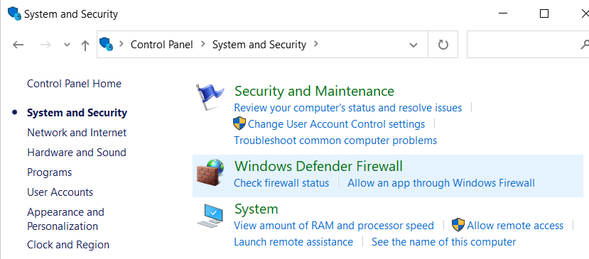 Microsoft Defender Firewall setting – Roland DG Care
