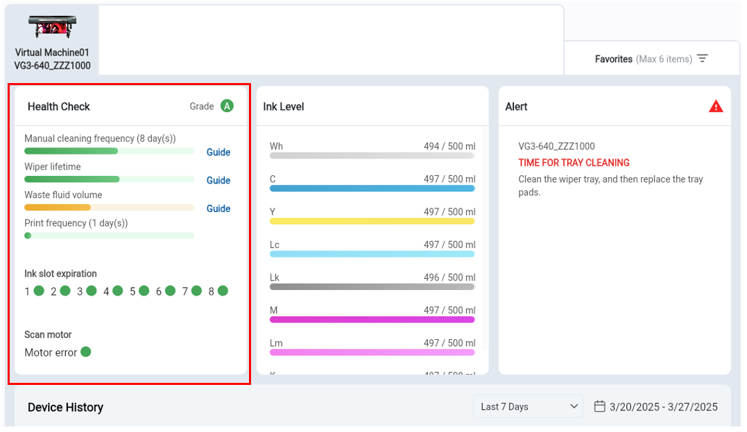 Maintenance plan using the Health Check function – Roland DG Care