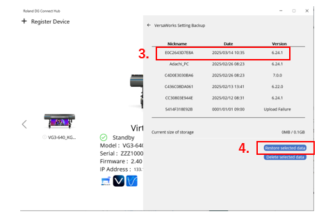 VersaWorks Backup – Roland DG Care